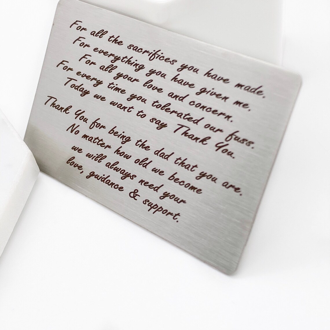 Engraved Metal Wallet Card, Birthday Gift for Dad, Love Letter Wallet ...