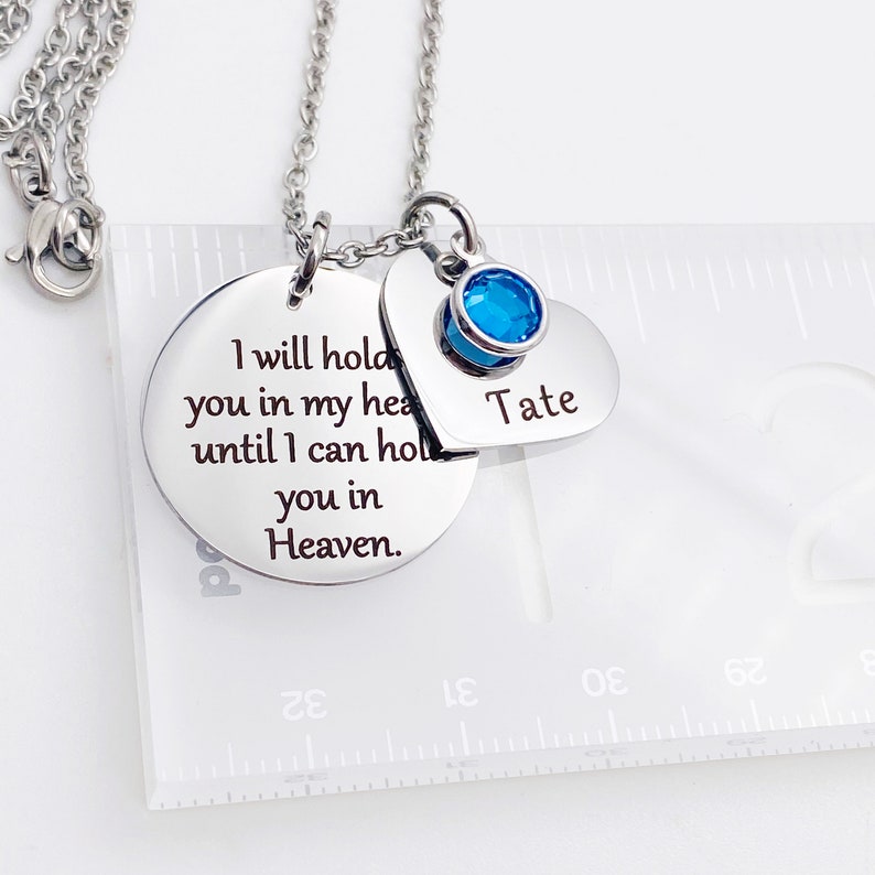 Engraved In Loving Memory Heart Memorial Necklace | Etsy