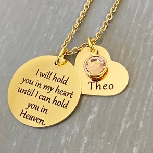 Engraved in Loving Memory Heart Memorial Necklace, Personalized ...