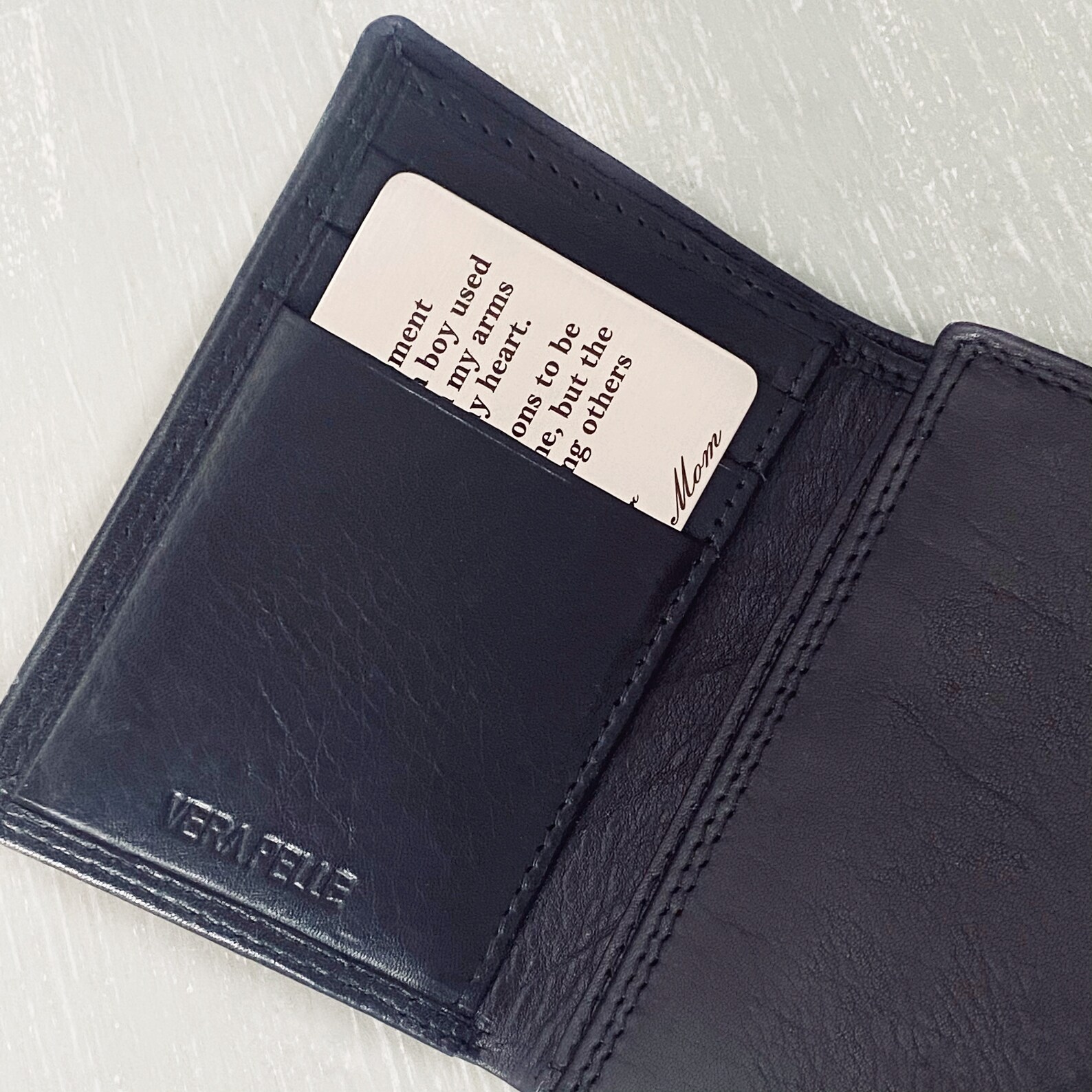 Silver Engraved Wallet Card Personalized Gift for Son, Graduation Gift ...