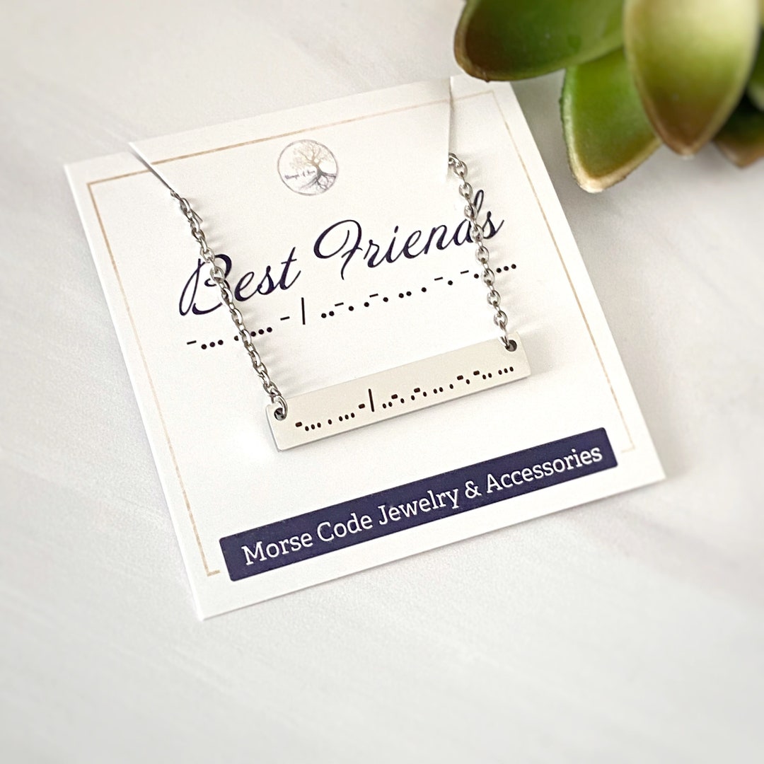 Best Friend Morse Code Matching Necklaces, Bestie Birthday Gift ...