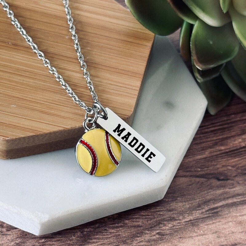 Softball Necklace - Etsy