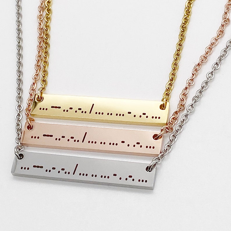 Morse Code unstoppable Bar Necklace Gift for Her - Etsy