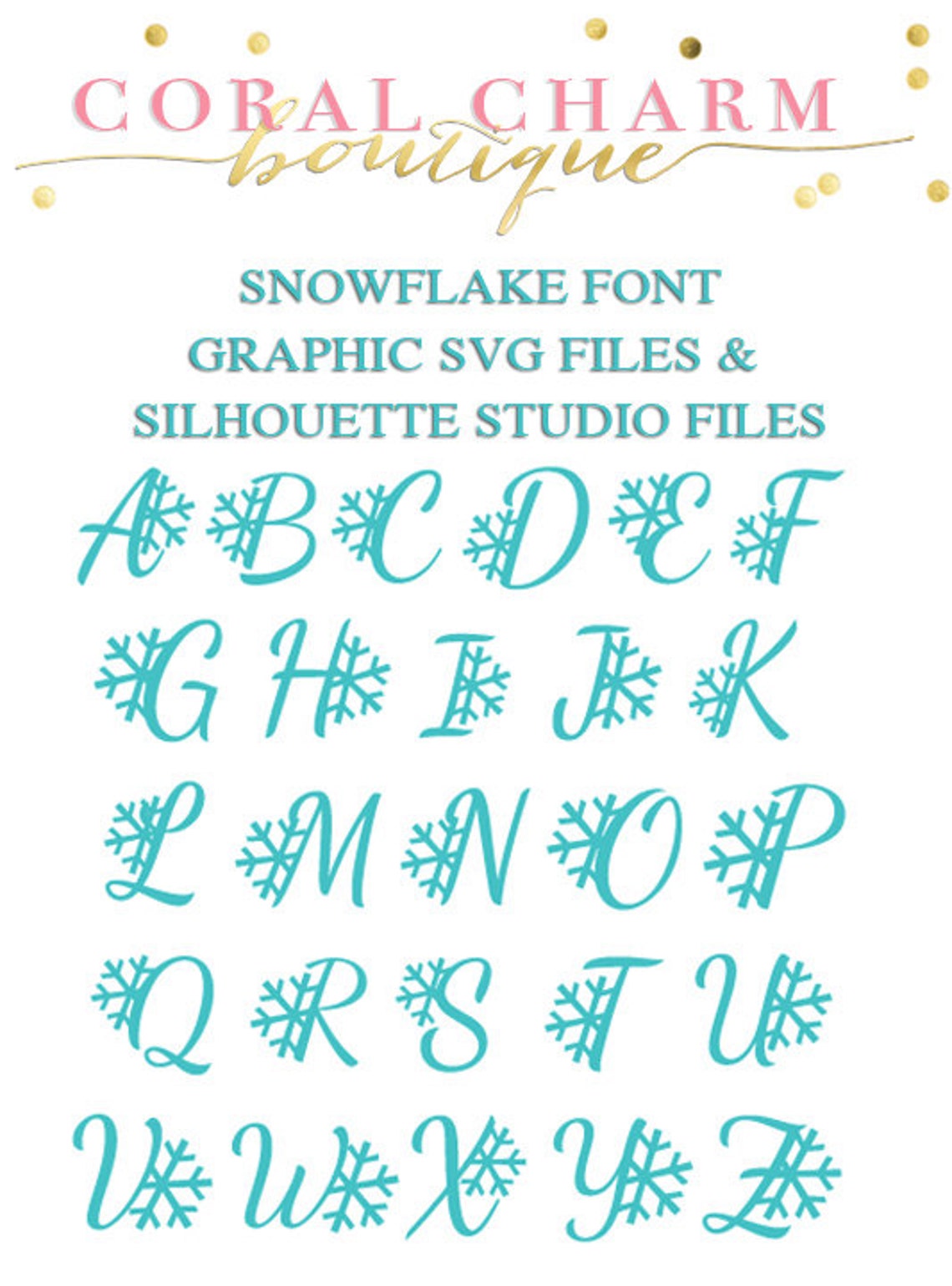 Snowflake Font Graphic Files for Cutting Machines SVG and | Etsy