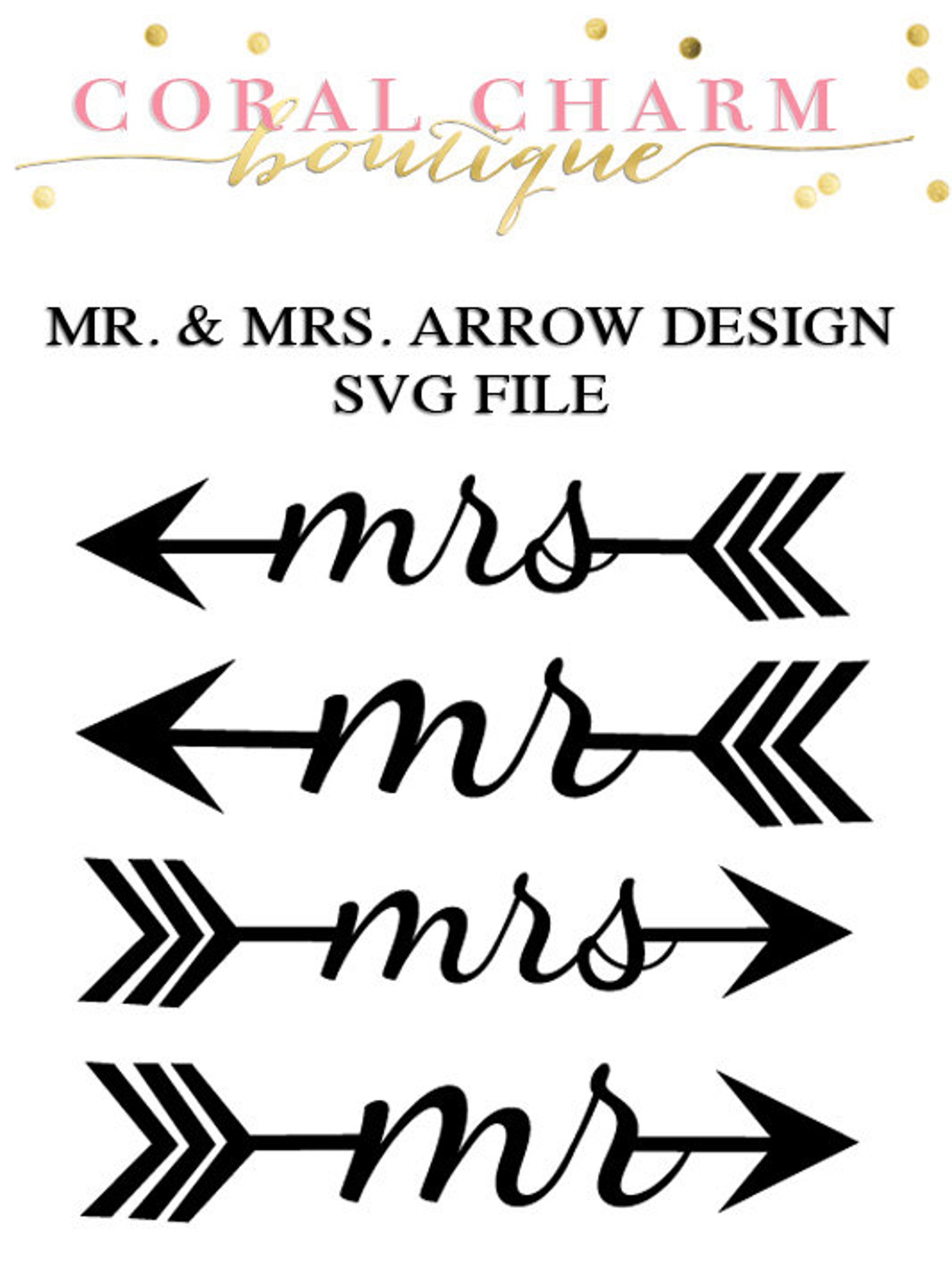 Mr. & Mrs. Arrow Designs SVG File - Etsy