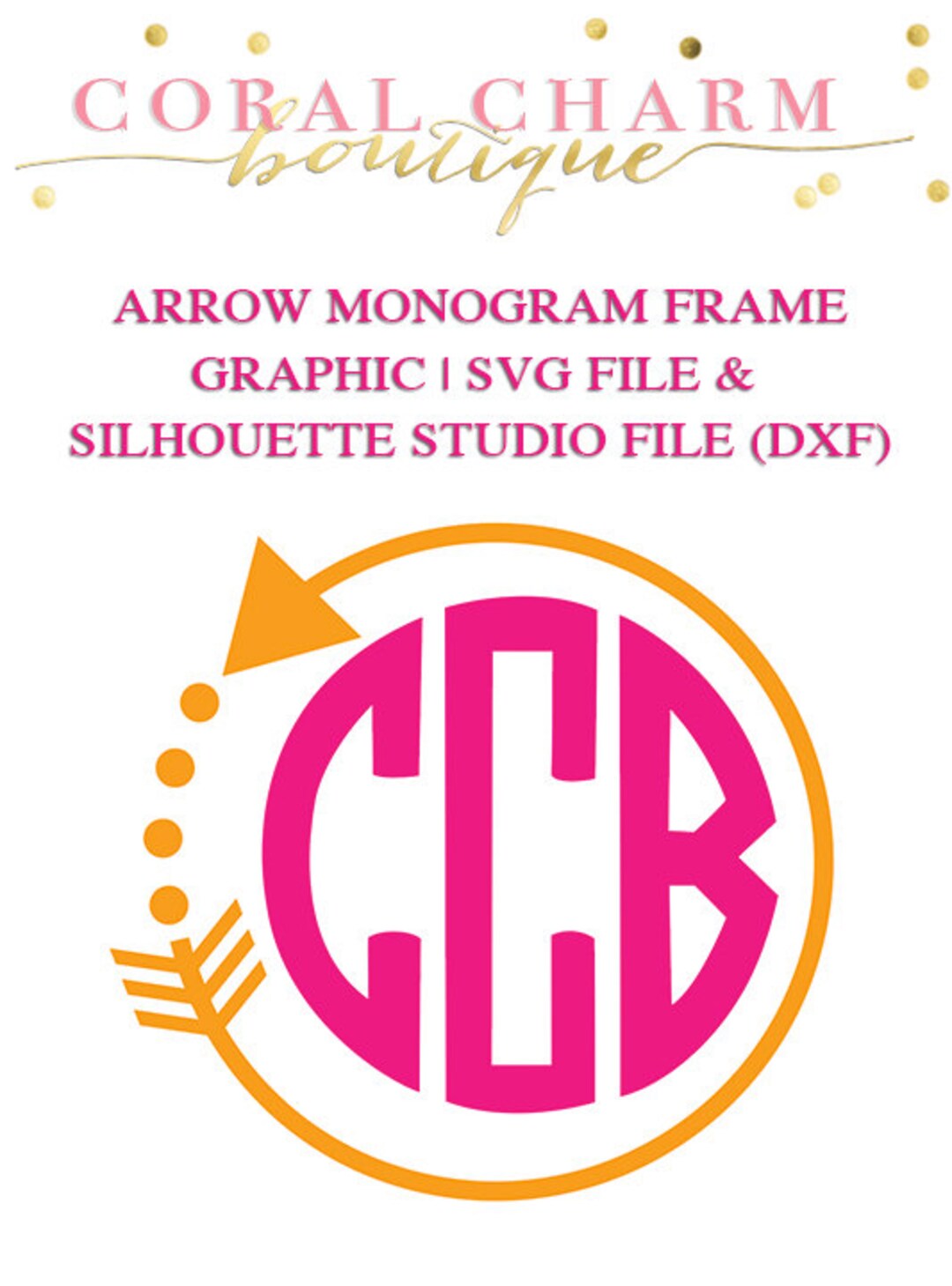 Arrow Monogram Frame Graphic File for Cutting Machines SVG - Etsy
