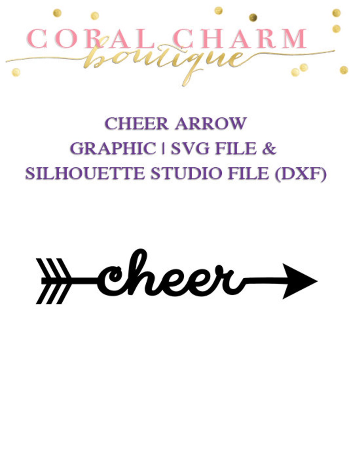 Cheer Script With Arrows File for Cutting Machines SVG and | Etsy