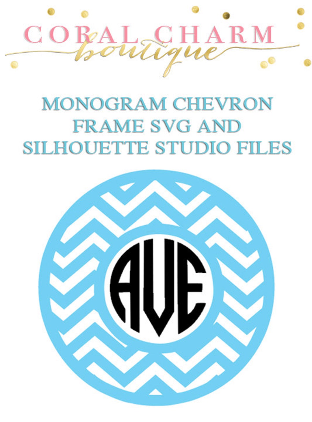 Chevron Monogram Frame File for Cutting Machines SVG and - Etsy
