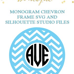 Chevron Monogram Frame File for Cutting Machines SVG and - Etsy