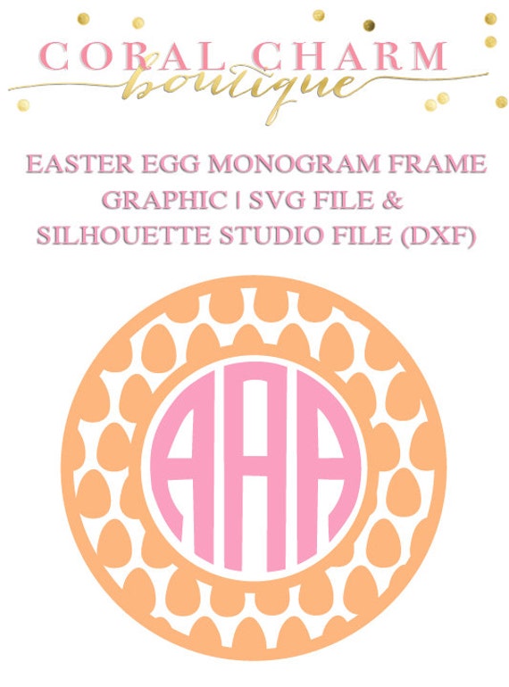 Easter Egg Monogram Frame File for Cutting Machines SVG and | Etsy