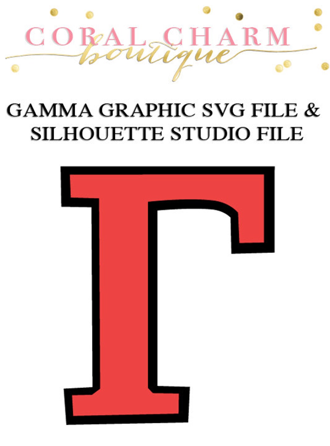 Gamma Greek Letter File for Cutting Machines | SVG and DXF | Cricut ...