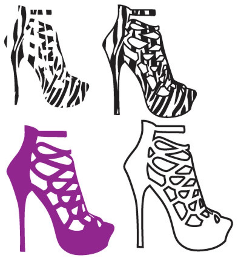 Layered Shoe Design File for Cutting Machines SVG and - Etsy