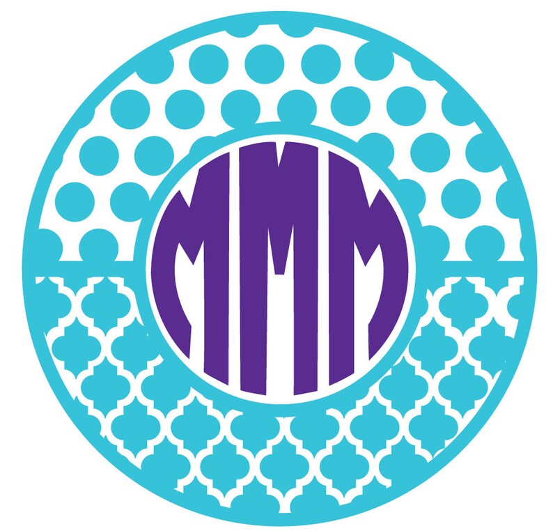 Quatrefoil & Polka Dot Monogram Frame File for Cutting - Etsy