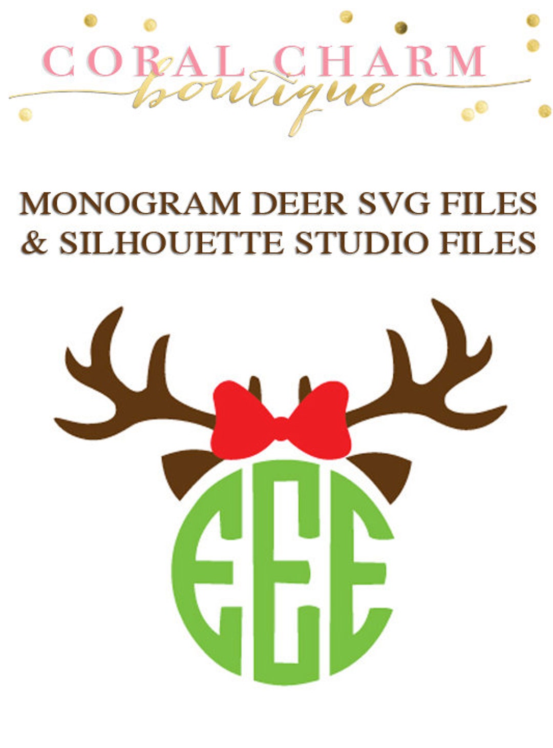 Monogram Deer Files for Cutting Machines SVG and Silhouette - Etsy