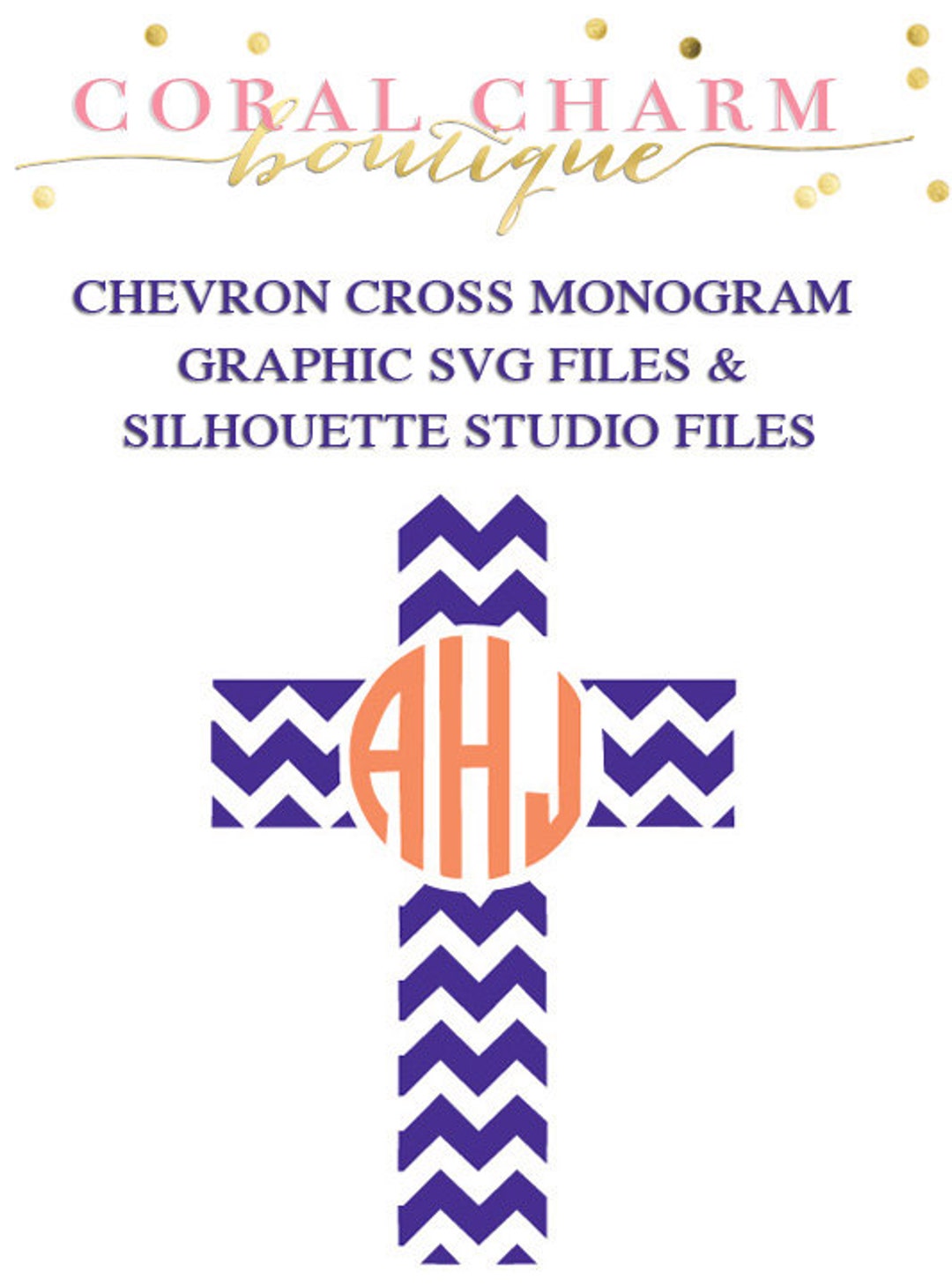 Monogram Chevron Cross Graphic Files for Cutting Machines | SVG and ...