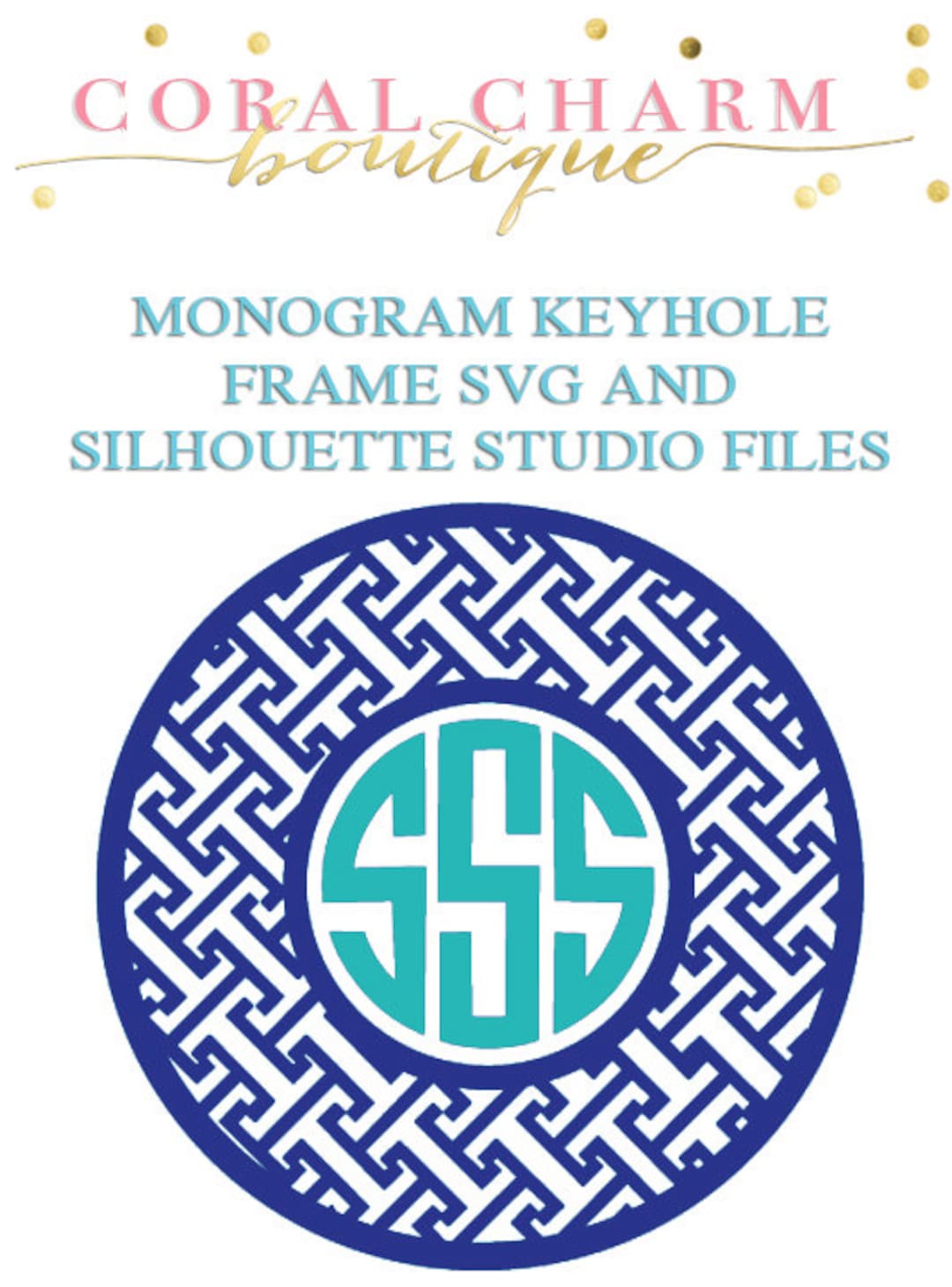 Keyhole Monogram Frame File for Cutting Machines | SVG and Silhouette ...