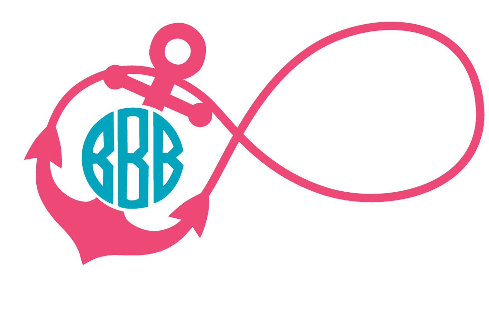 Monogram Infinity Anchor Design for Cutting Machines SVG and - Etsy