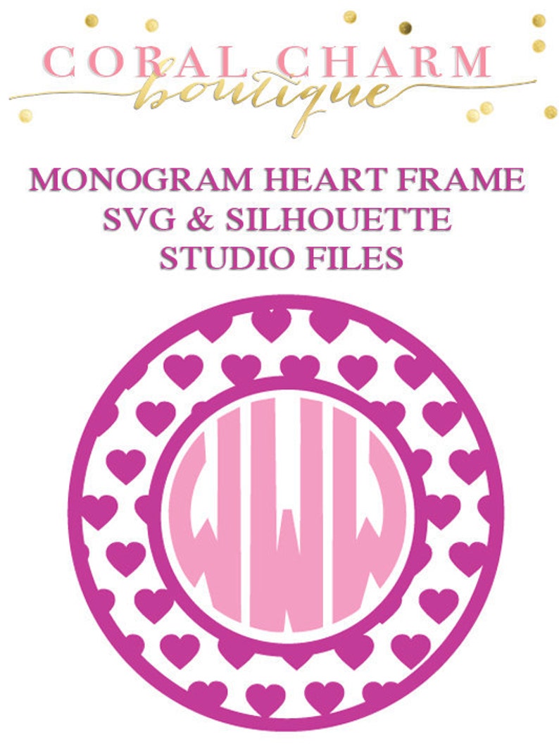 Heart Monogram Frame Collection for Cutting Machines SVG and - Etsy