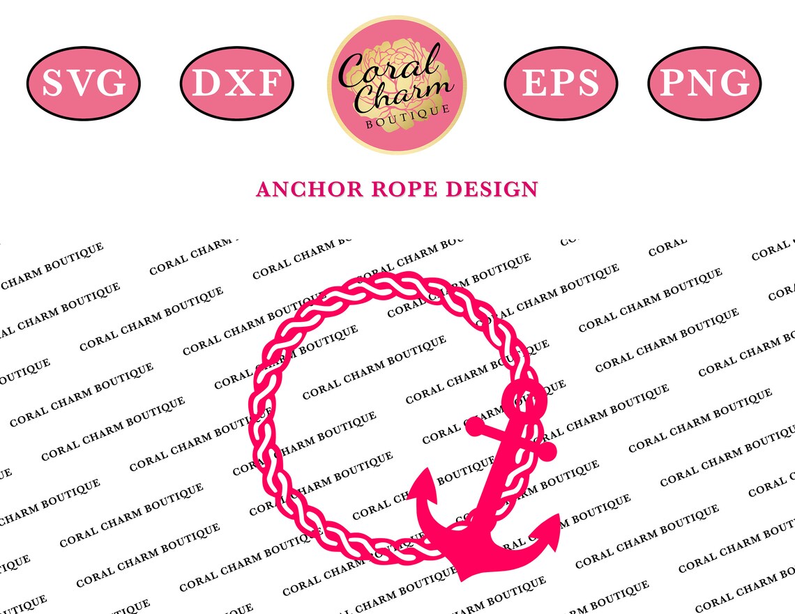 Anchor Rope Monogram Frame File for Cutting Machines SVG and - Etsy
