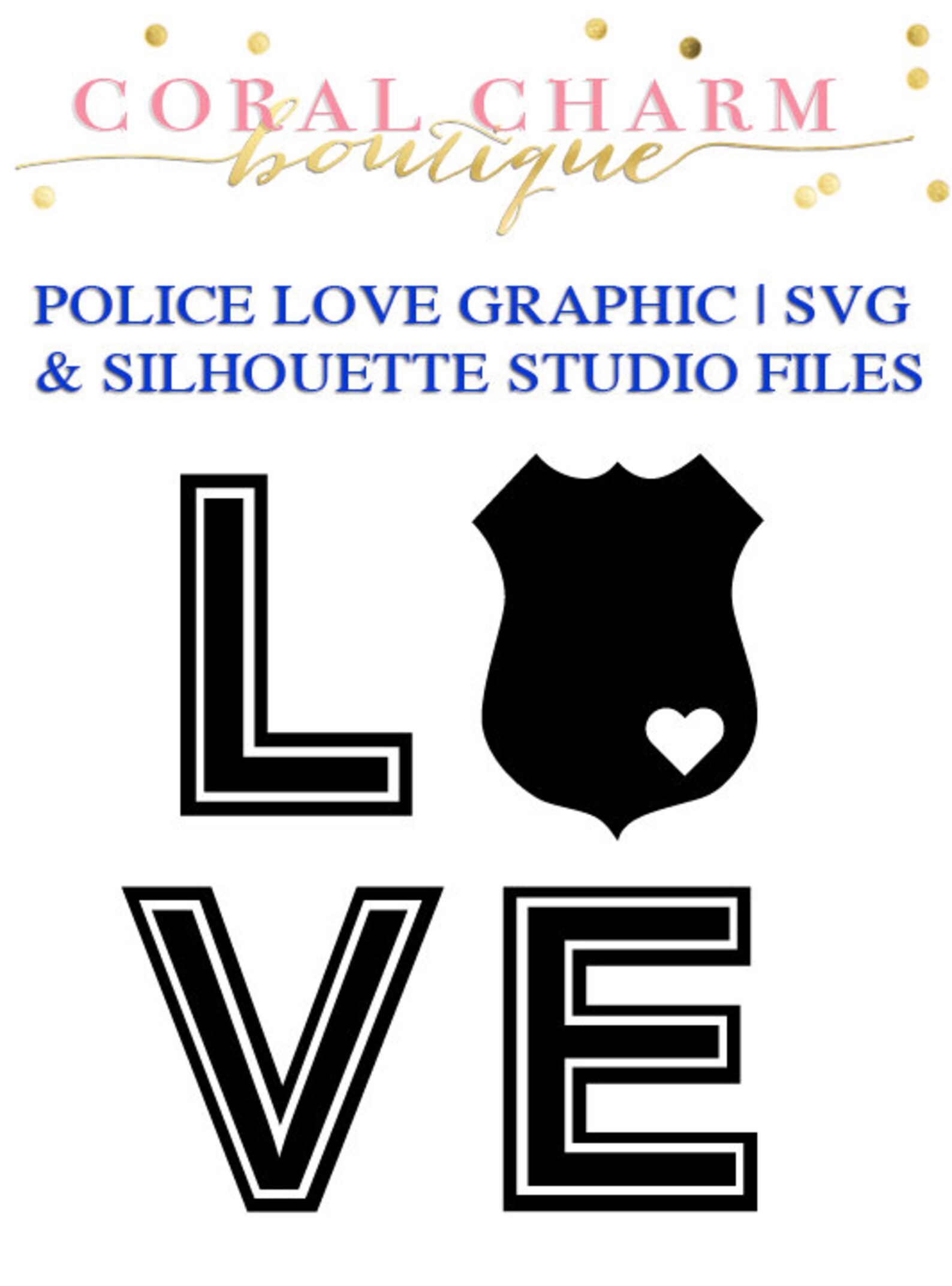 Policeman Love Graphic File for Cutting Machines SVG and - Etsy