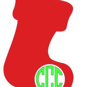 Monogram Stocking File for Cutting Machines SVG and Silhouette Studio ...