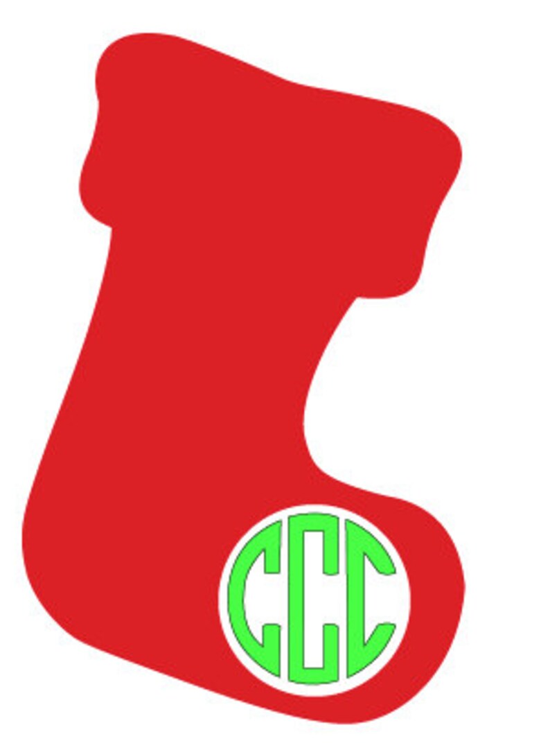 Monogram Stocking File for Cutting Machines SVG and - Etsy
