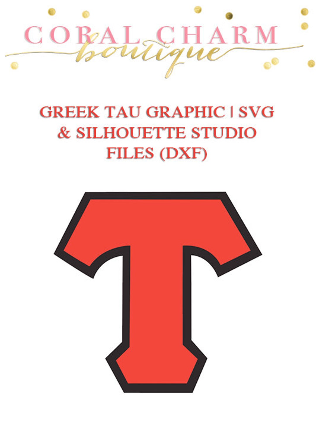 Tau Greek Letter File for Cutting Machines | SVG and Silhouette Studio ...