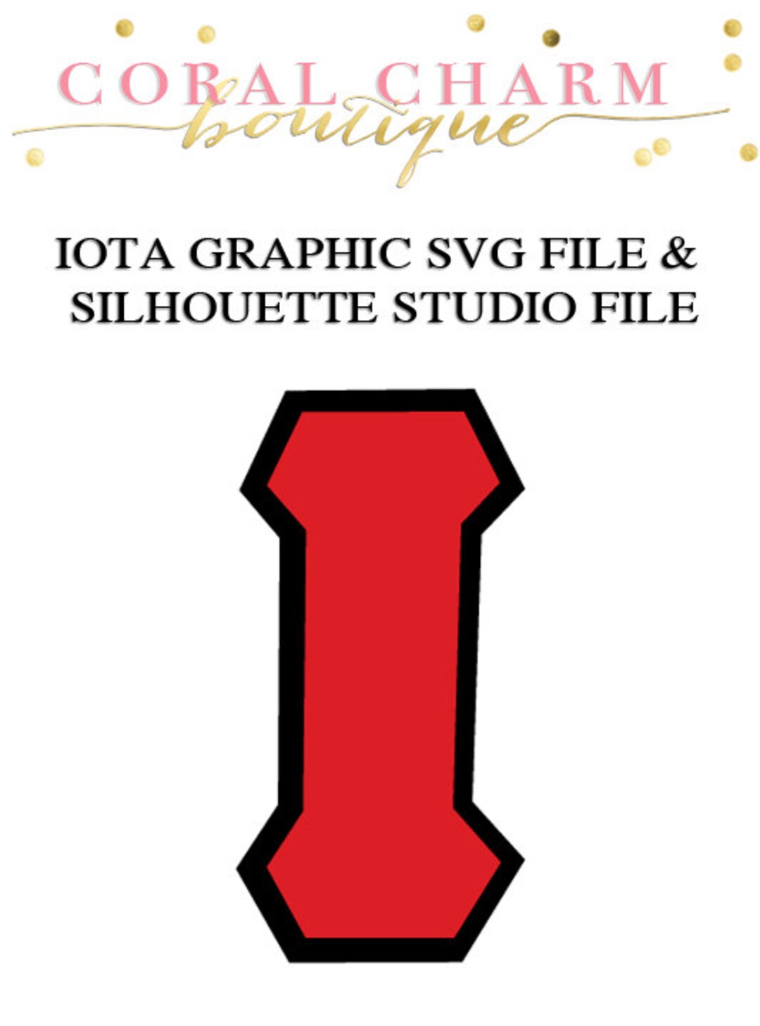 Iota Greek Letter File for Cutting Machines | SVG and DXF | Cricut ...