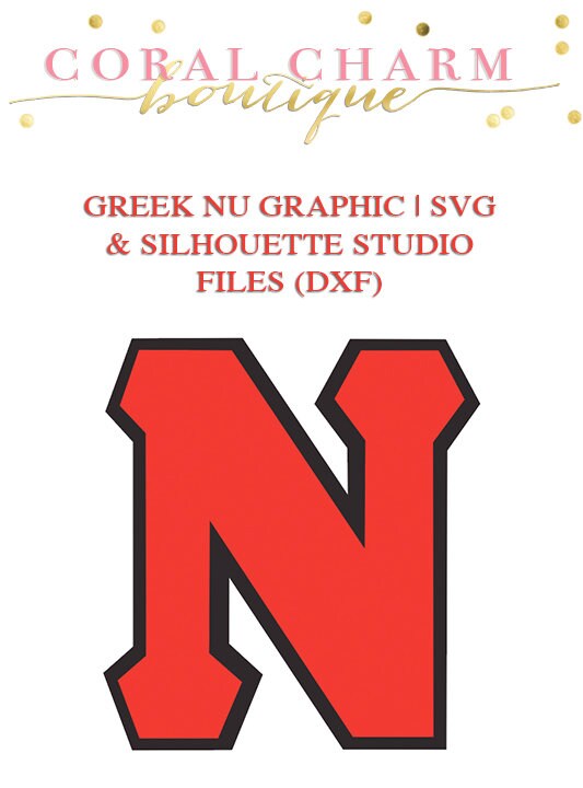 Nu Greek Letter & Background Graphic Files for Cutting Machines | SVG ...