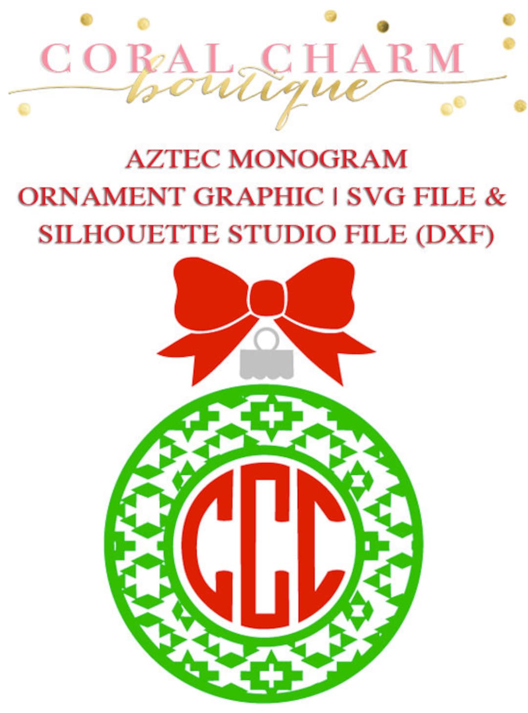 Aztec Monogram Ornament Frame File for Cutting Machines SVG and ...