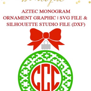 Aztec Monogram Ornament Frame File for Cutting Machines SVG and ...