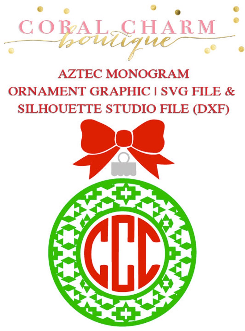 Aztec Monogram Ornament Frame File for Cutting Machines SVG | Etsy