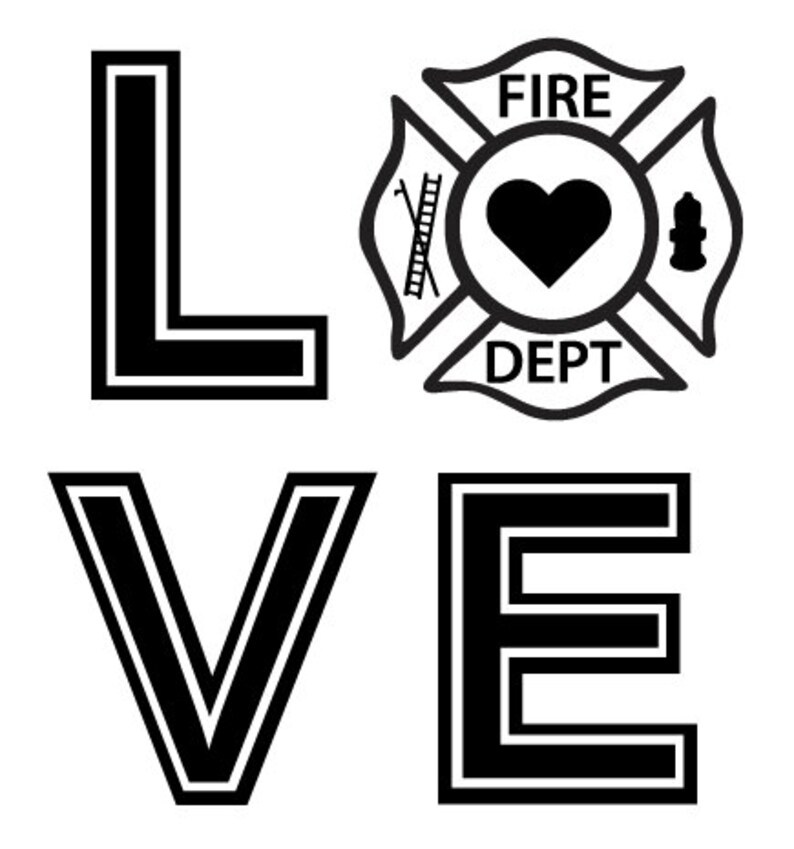 Fireman Love Graphic File for Cutting Machines SVG and - Etsy