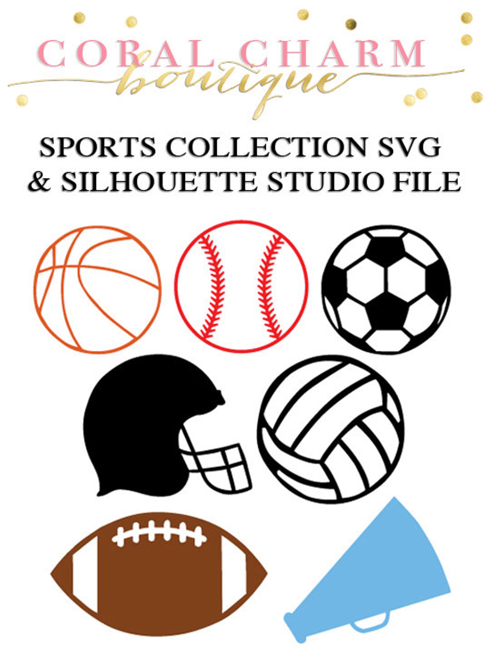 Sports Collection for Cutting Machines SVG and Silhouette Studio - Etsy
