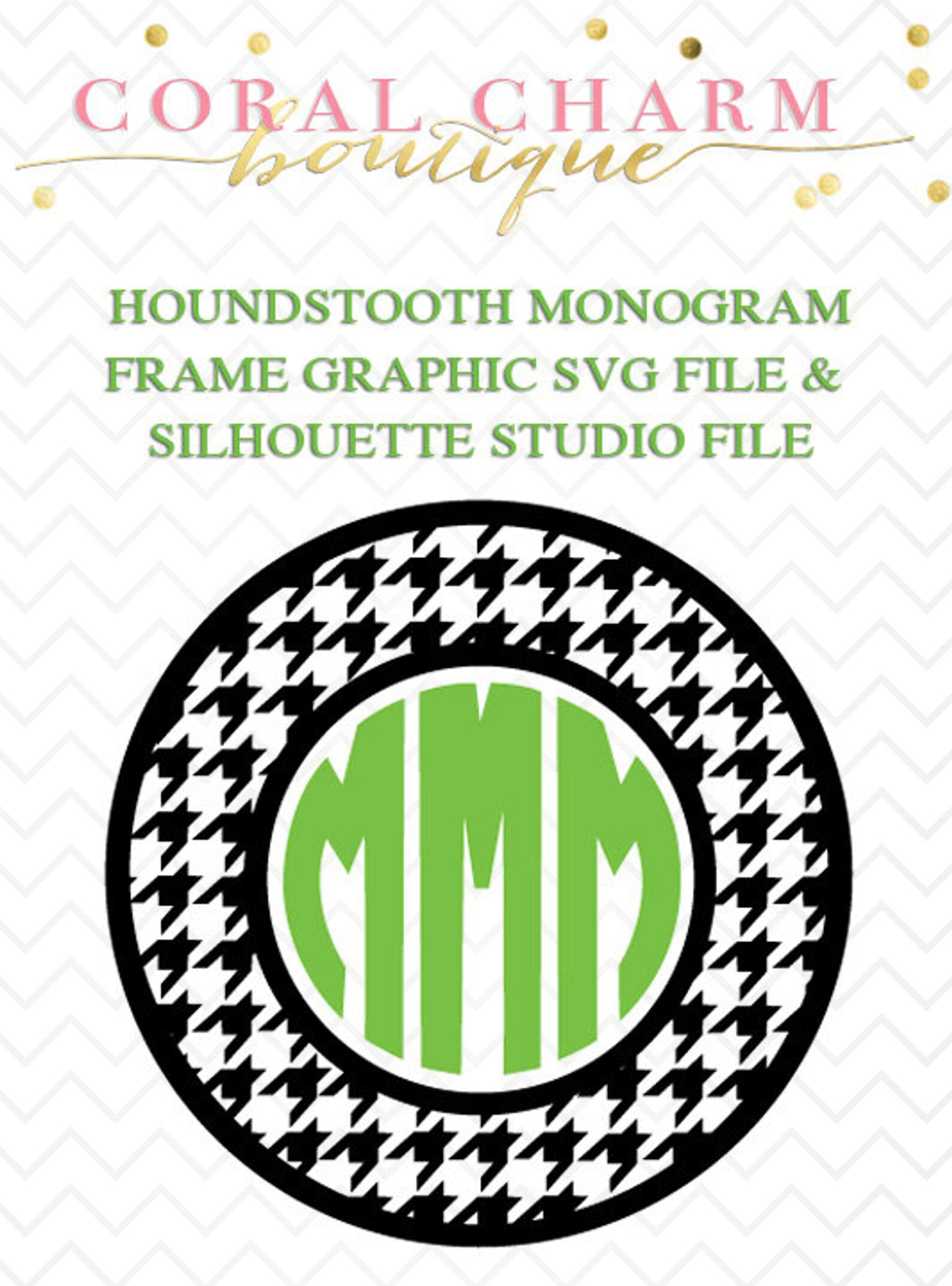 Houndstooth Monogram Frame File for Cutting Machines | SVG and ...