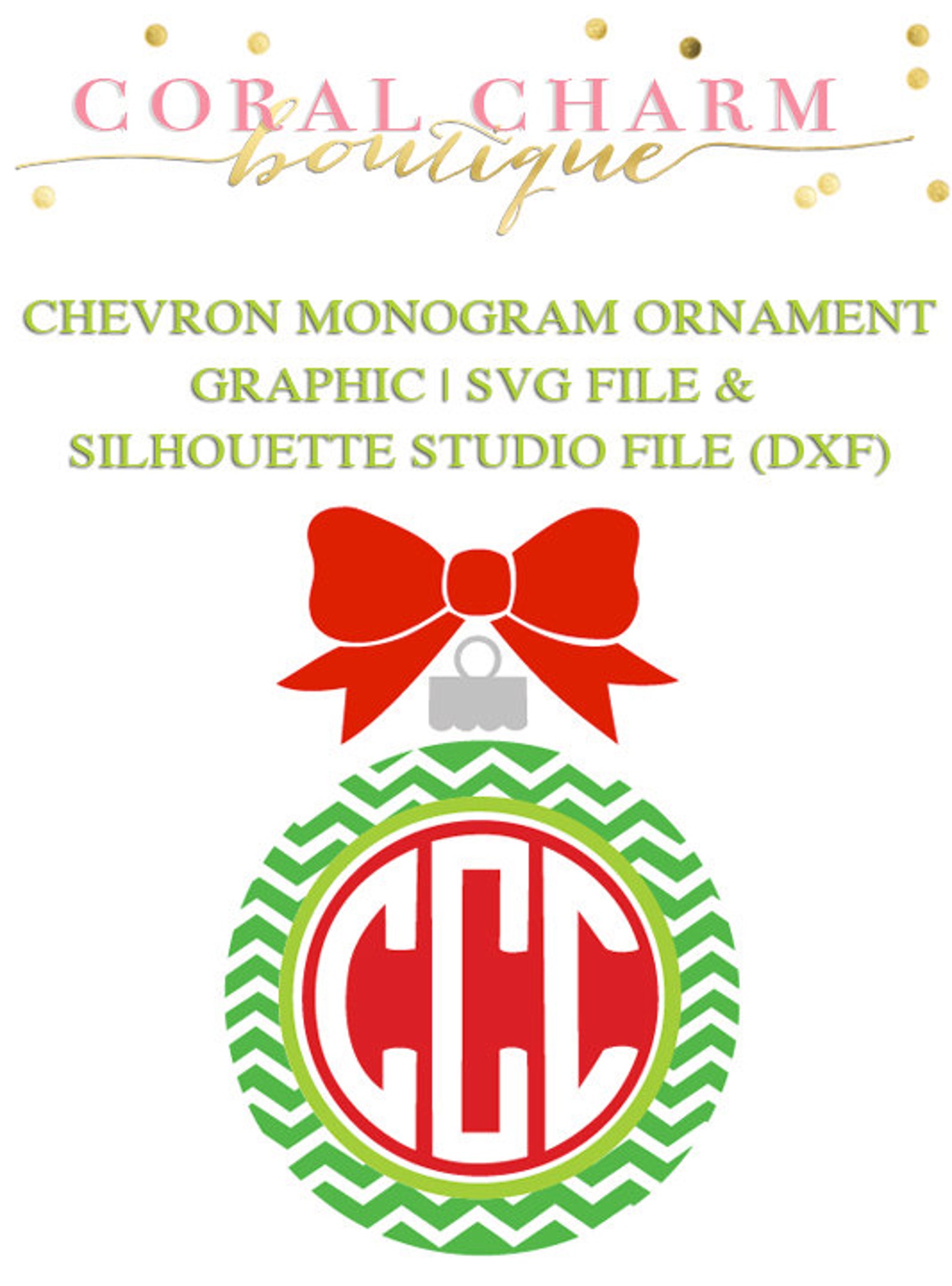 Chevron Monogram Ornament Frame File for Cutting Machines - Etsy