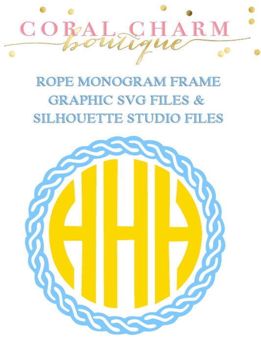 Rope Monogram Frame File for Cutting Machines SVG and | Etsy