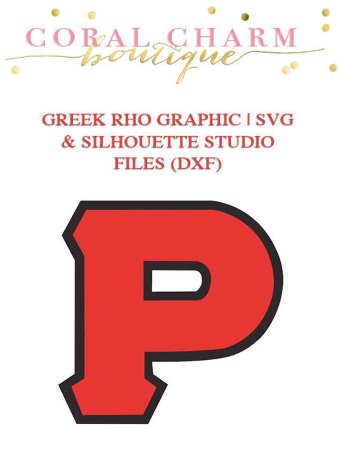Rho Greek Letter & Background Graphic Files for Cutting Machines | SVG ...
