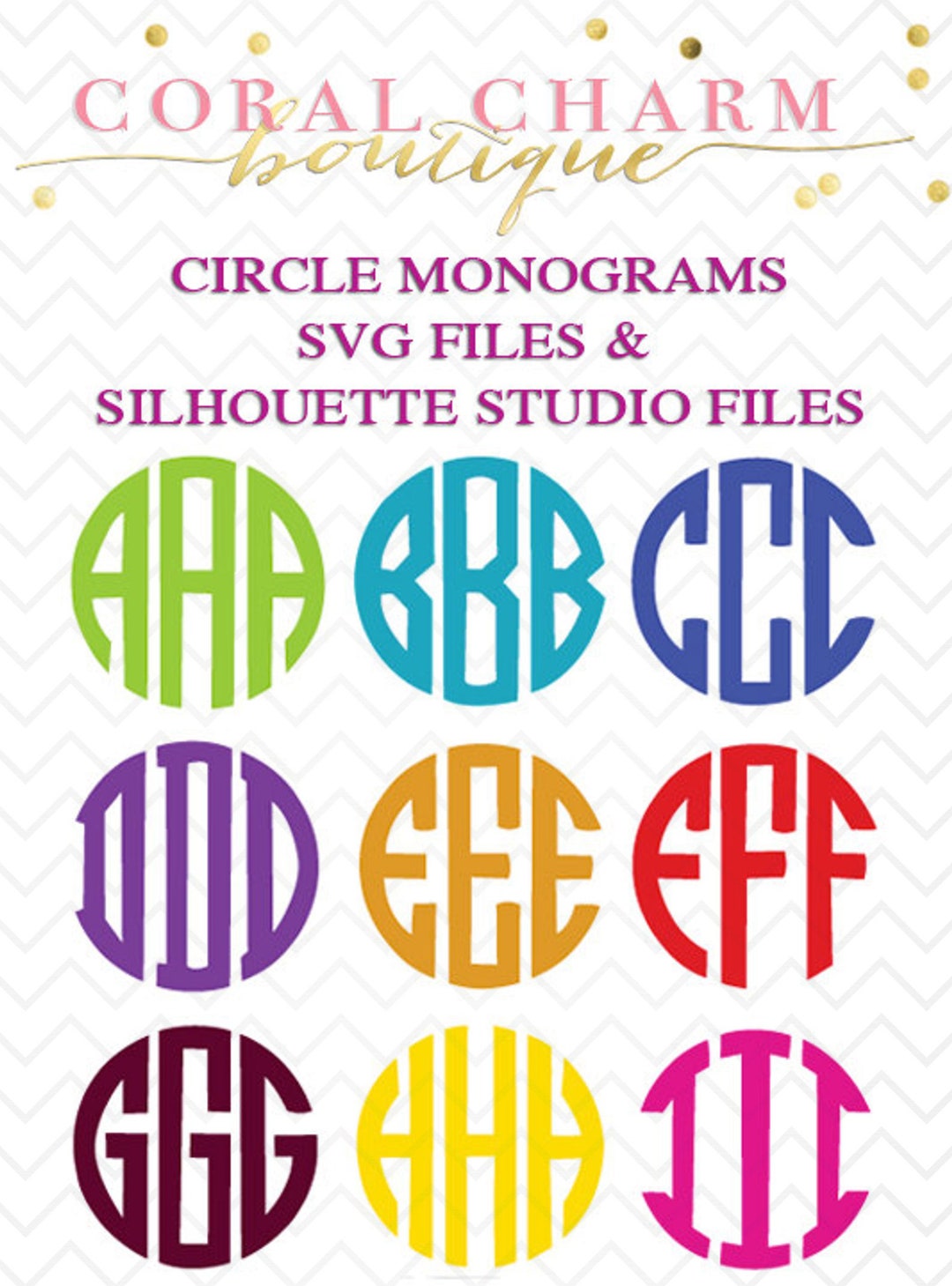 Circular Monogram Files for Cutting Machines | SVG and DXF | Silhouette ...