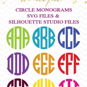 Circular Monogram Files for Cutting Machines | SVG and DXF | Silhouette ...