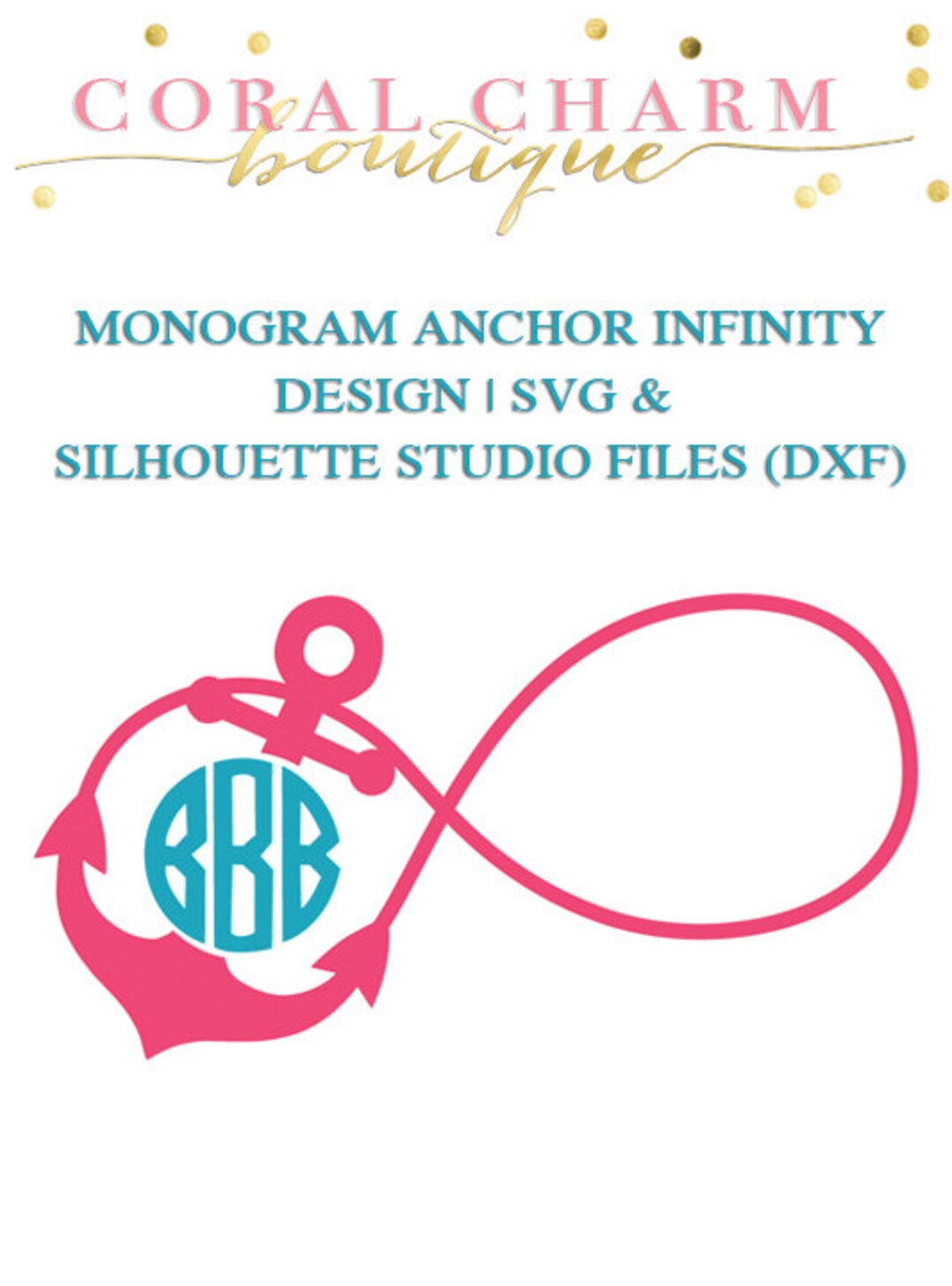 Monogram Infinity Anchor Design for Cutting Machines | SVG and ...