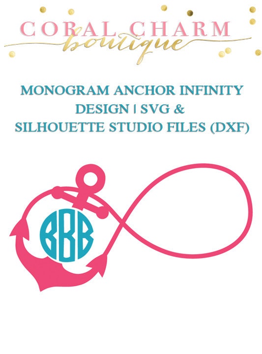 Monogram Infinity Anchor Design for Cutting Machines SVG and - Etsy