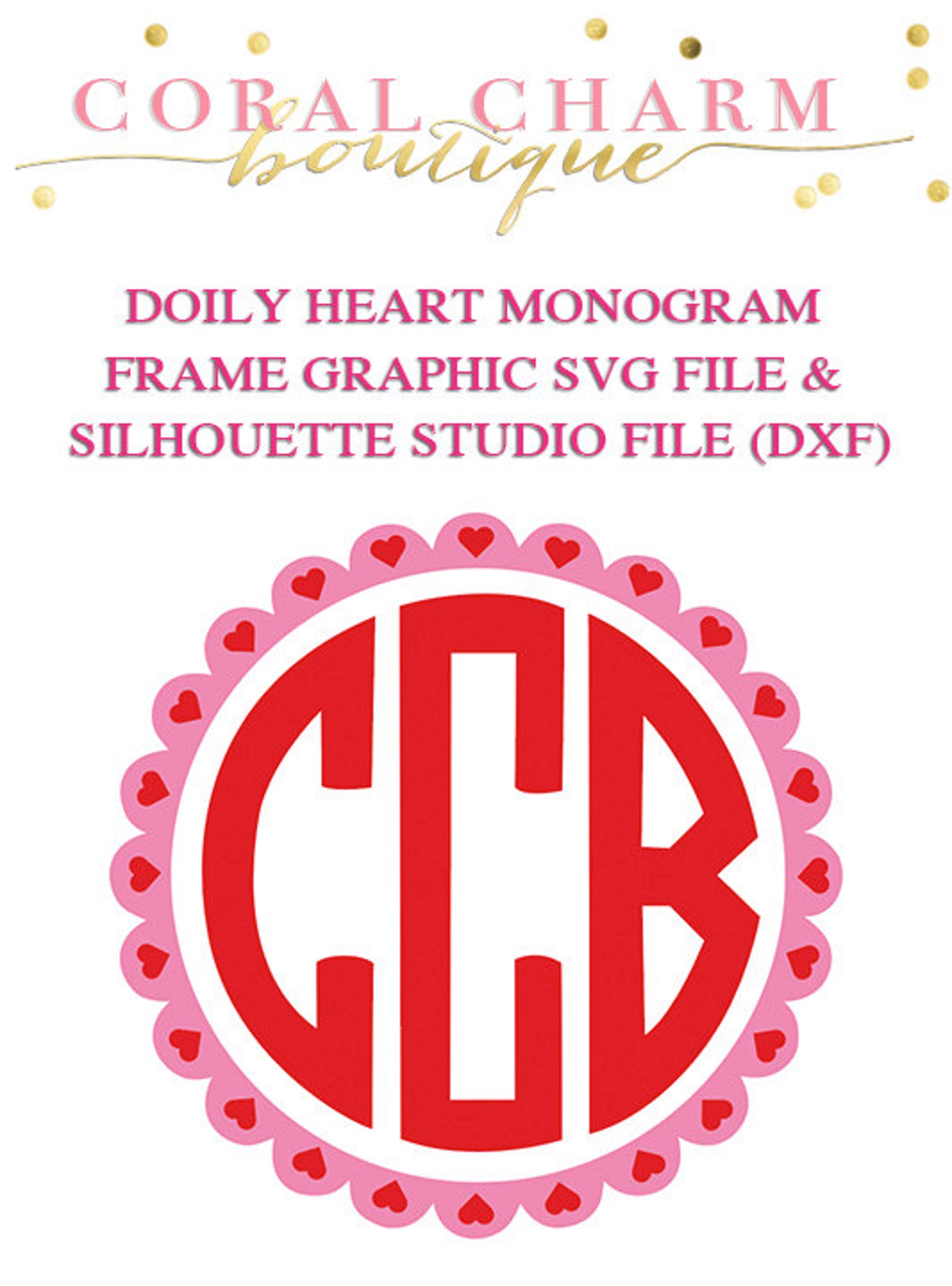Heart Monogram Frame Collection for Cutting Machines SVG and - Etsy