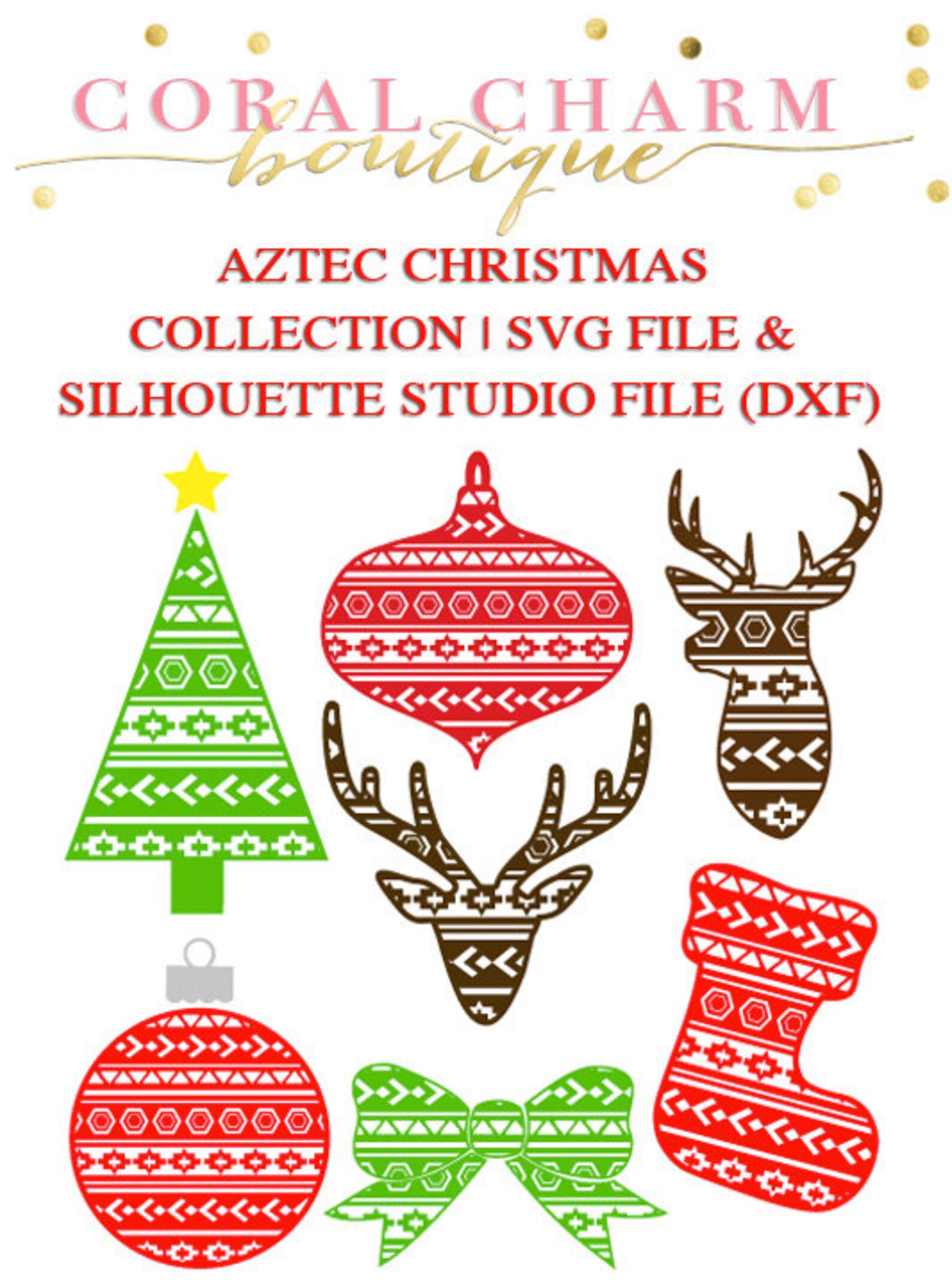 Aztec Christmas Graphic Files for Cutting Machines SVG and | Etsy