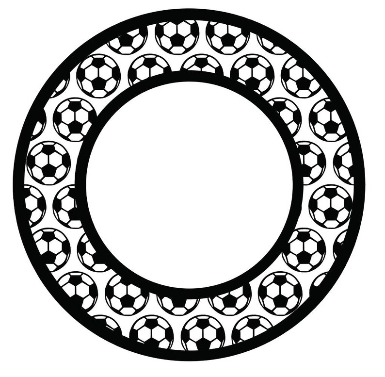 Soccer Monogram Frame File for Cutting Machines SVG and | Etsy