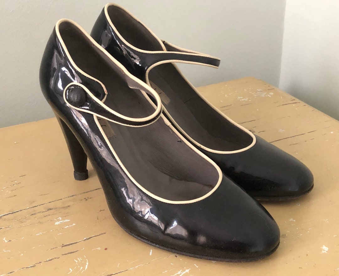 Wednesday Addams Black Patent Mary Jane Heels Twee Girl Pumps With ...