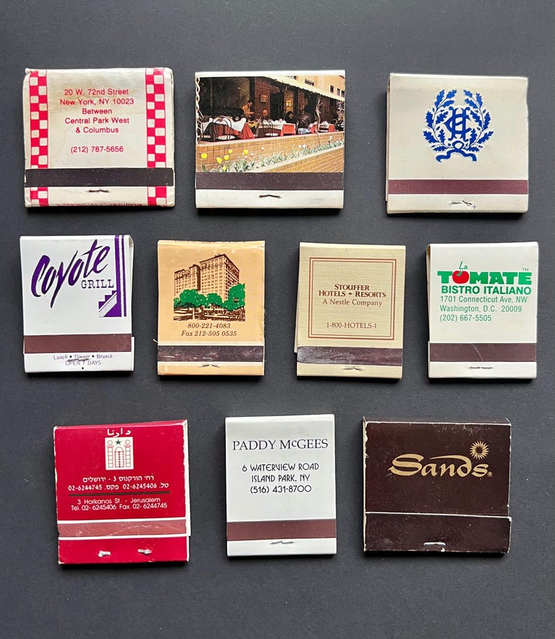 Vintage Matchbook Collection Set of 10 Assorted Retro Designs - Etsy