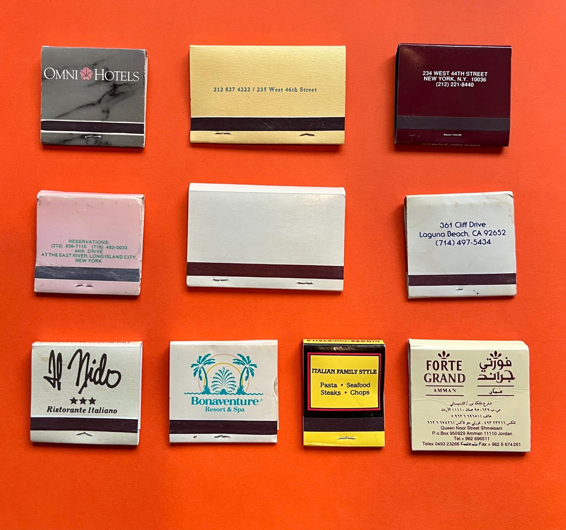 Vintage Matchbook Collection - Set of 10 Assorted Retro Designs - Etsy