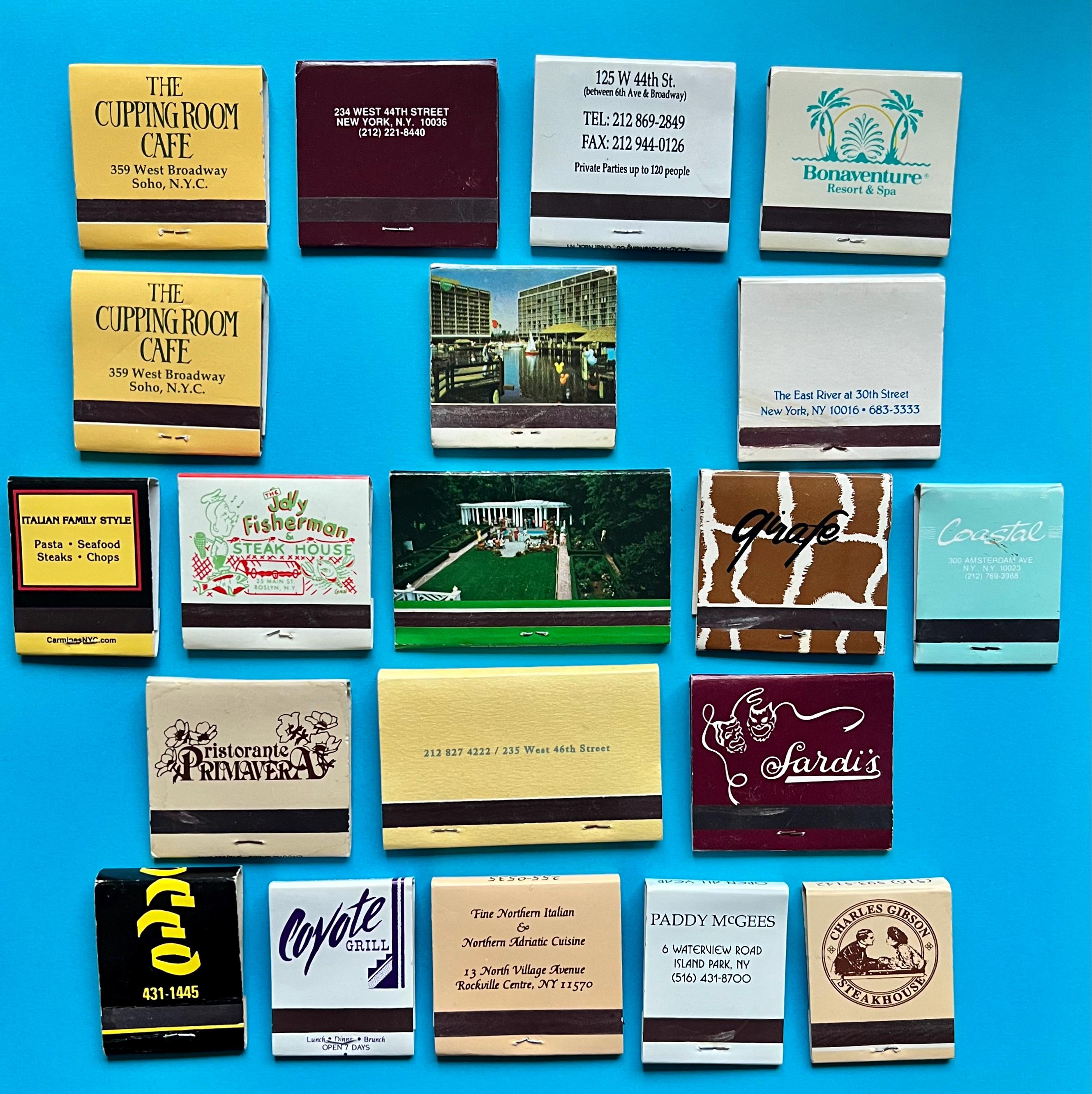 Vintage Matchbook Collection - Set of 20 Assorted Retro Designs - Many ...