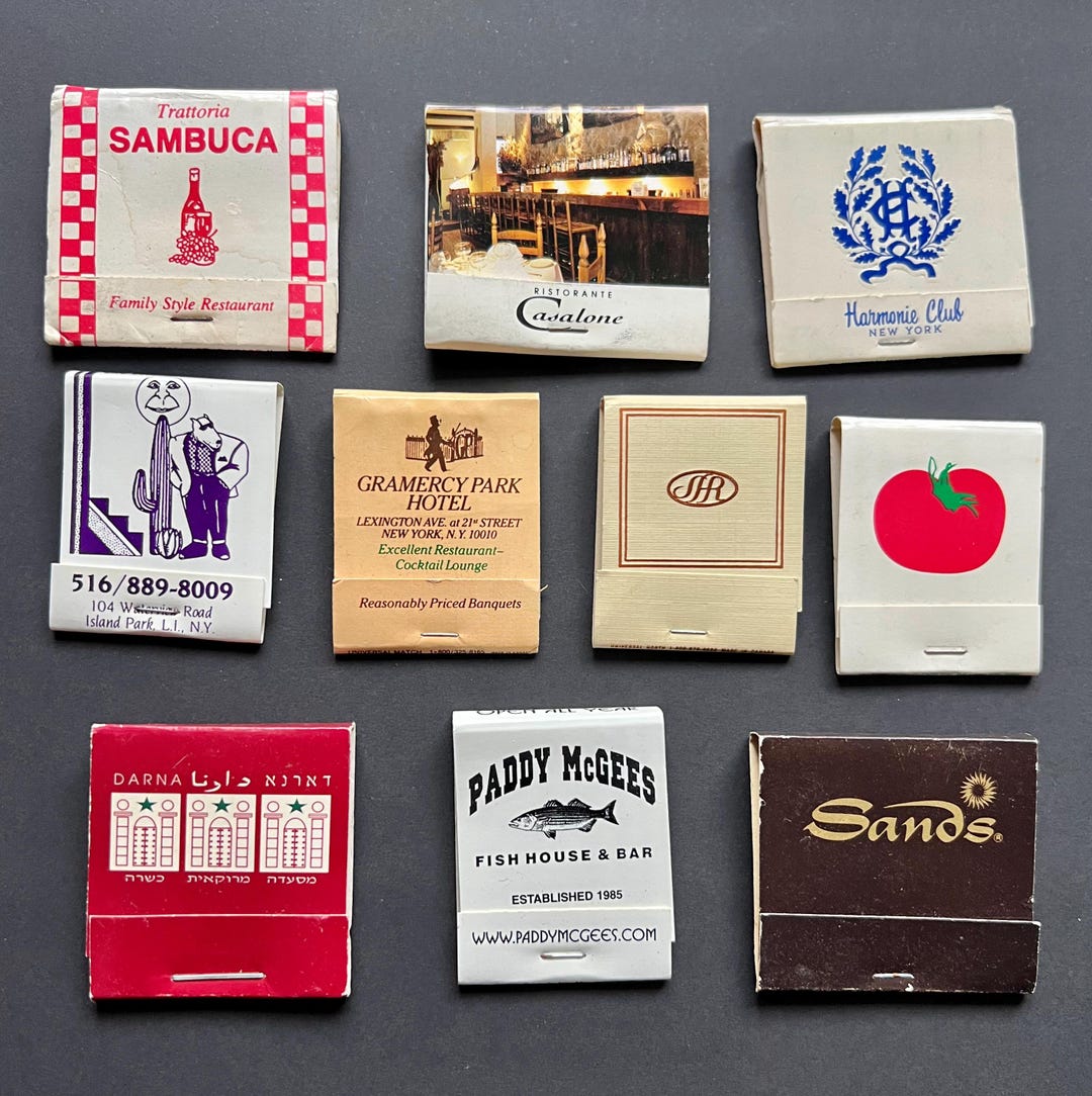 Vintage Matchbook Collection - Set of 10 Assorted Retro Designs - Etsy